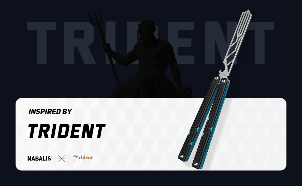 Nabalis Trident Butterfly Knife Balisong Trainer 7075 AL & G10-Tuning Fork